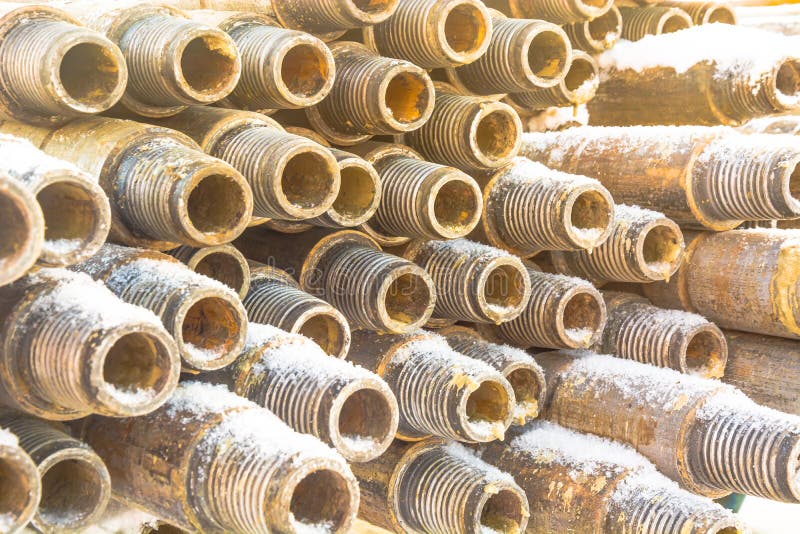 Pipes for Drilling Oil and Gas Wells Stock Photo - Image of carving ...