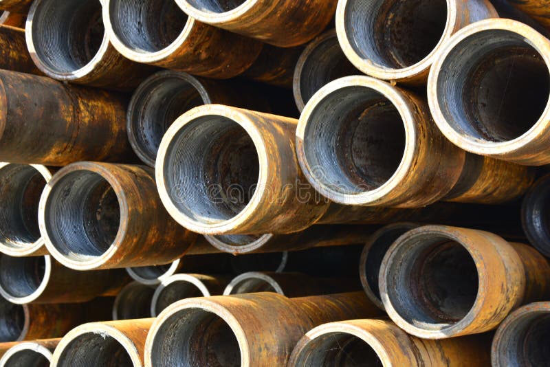 Pipes for Drilling Oil and Gas Wells Stock Image - Image of production ...
