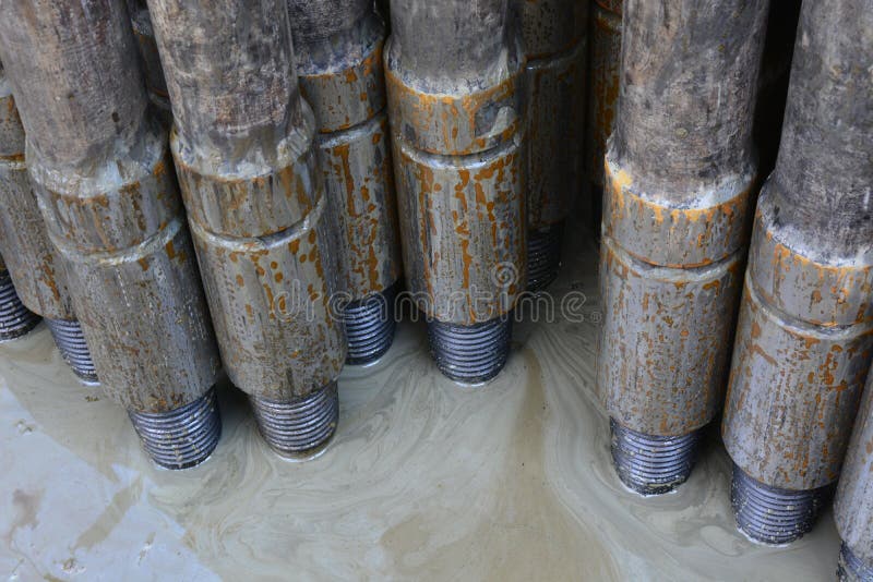 Pipes for Drilling Oil and Gas Wells Stock Image - Image of metal ...