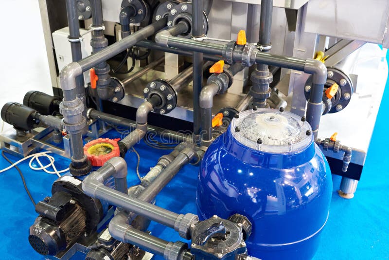 Pipes and Equipment for Swimming Pools Stock Image - Image of machine ...
