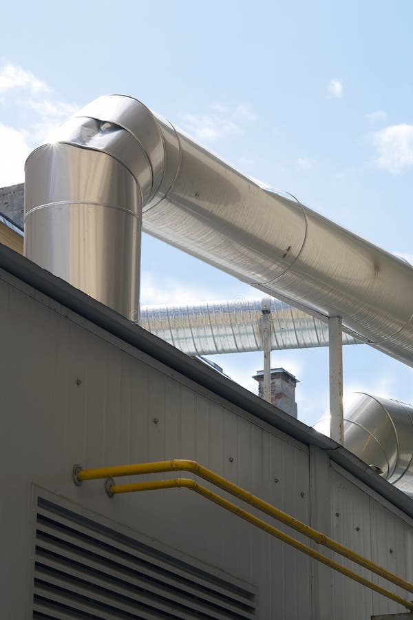 Pipes of Extraction on a Background Sky Stock Image - Image of work ...