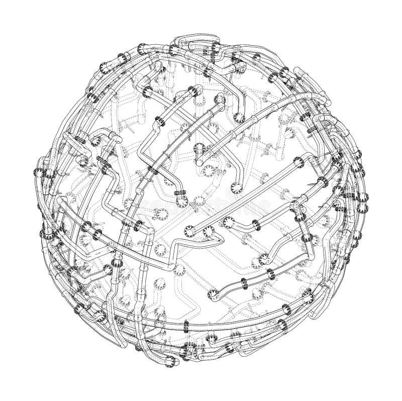 Large Wireframe Sphere Stock Illustrations – 60 Large Wireframe Sphere ...