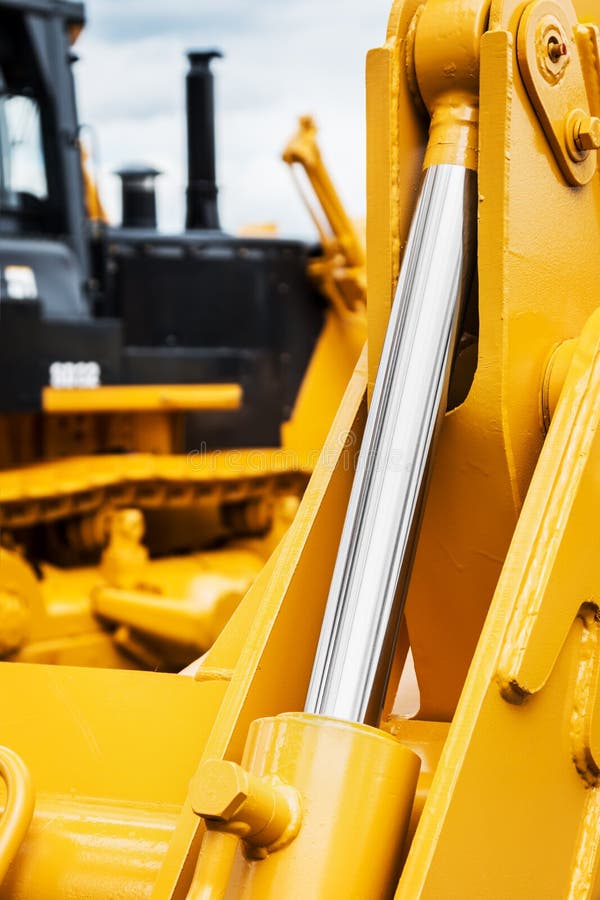 Pipes and the Hydraulic System of the Tractor or Excavator Stock Image ...