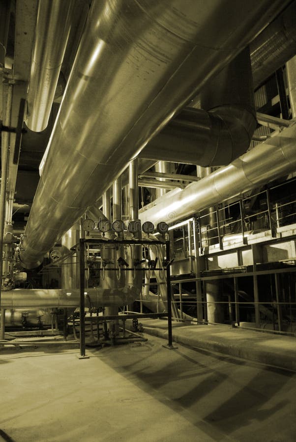 Pipes inside energy plant stock photo. Image of generating - 3480690