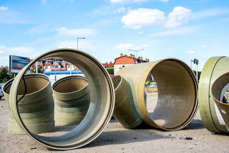 Pipes of large diameter. stock photo. Image of dismantling - 184141740