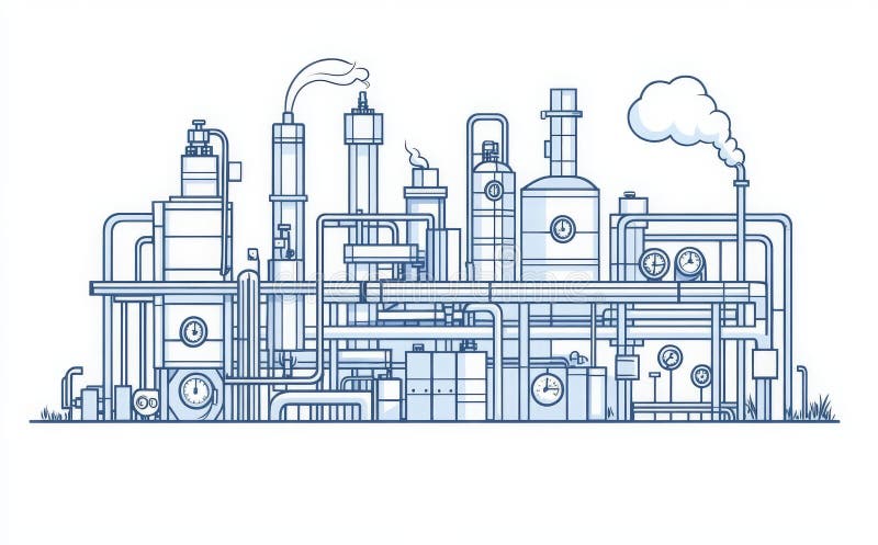 Pipes and Machinery in a Manufacturing Facility Display Complex Engineering Stock Image - Image ...