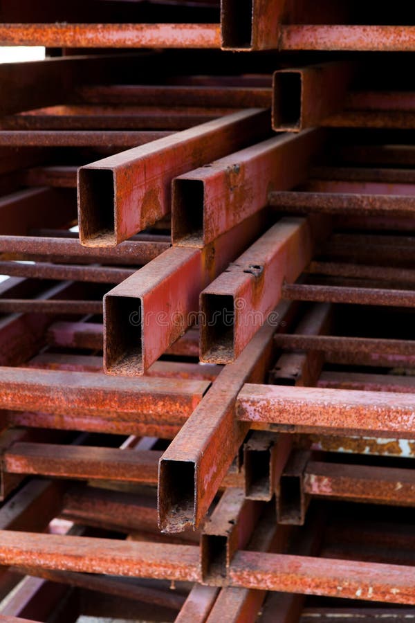 Pipes metal square section stock photo. Image of heavy - 50005610