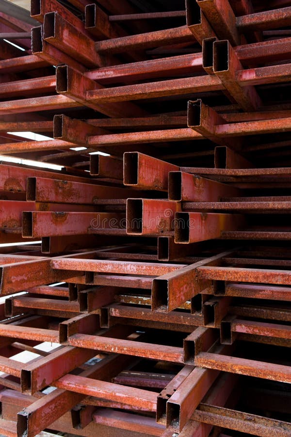 Pipes metal square section stock image. Image of construction - 50005935