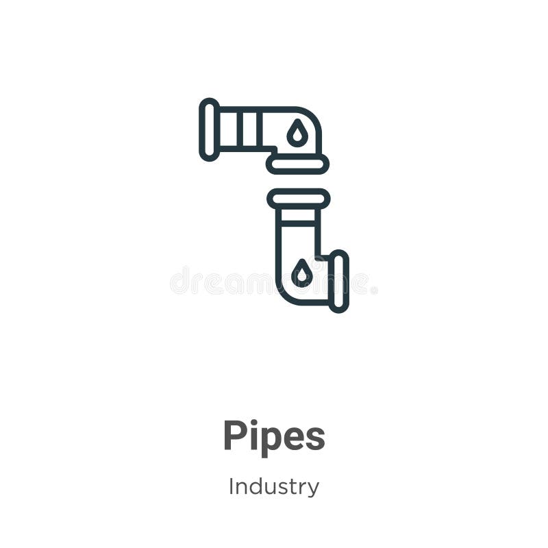 Plumbing Pipes Outline Vector Icon. Thin Line Black Plumbing Pipes Icon, Flat Vector Simple ...