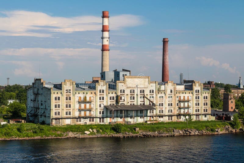Pipes plant in Riga stock image. Image of summer, manufacturing - 32849019