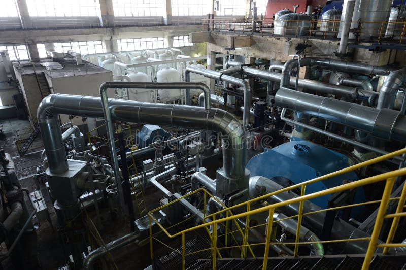Pipes in power plant stock photo. Image of fuel, green - 47218654
