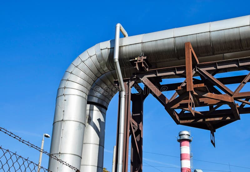 Pipes of the power station stock image. Image of gray - 61389789