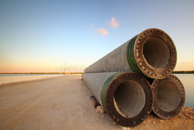 Pipes for Road Construction Stock Photo - Image of beautiful, road ...