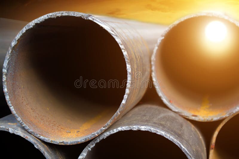 Pipes round metal stack stock image. Image of metal, bright - 15759145