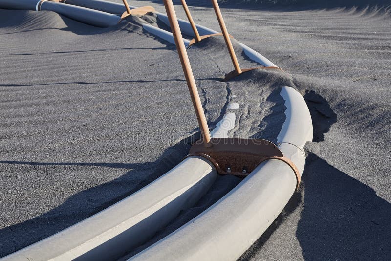 Pipes Running on the Ground Stock Image - Image of contramption, platic ...