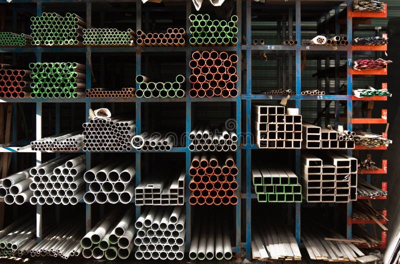 Metal Pipes and Angle Iron Stack Stock Image - Image of joist ...