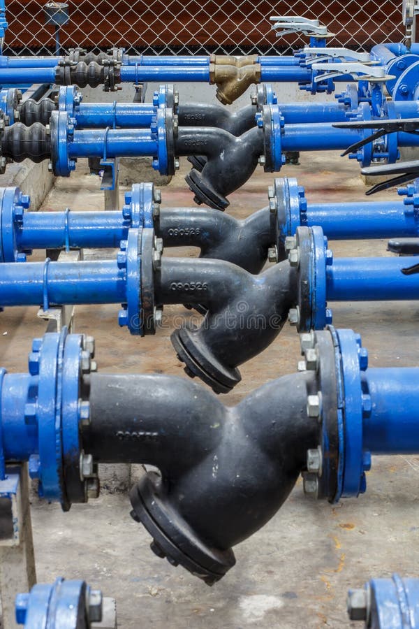 Pipes Valve Connection Blue Stock Photo - Image of pressure, brass ...