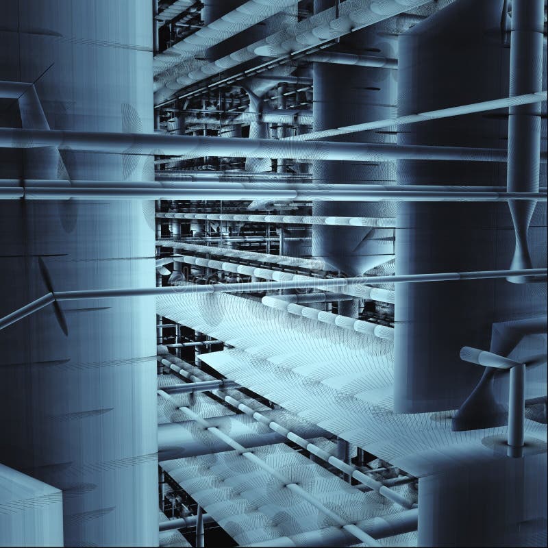 Pipes and Ventilation System Inside an Industrial Building Stock Image ...