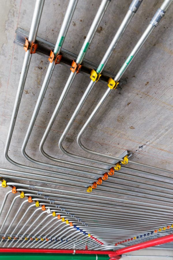 Series of Parallel Old Pipes Stock Photo - Image of angle, exponential ...