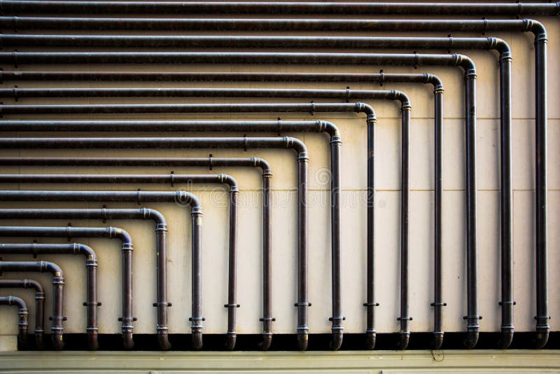 Piping on the Wall with Geometric Shapes Stock Illustration ...