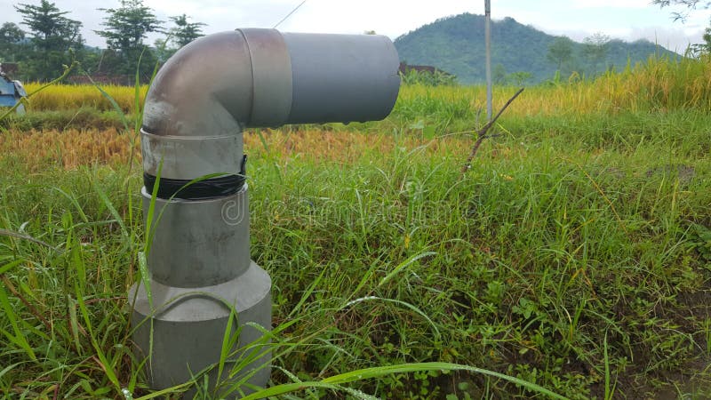 Pipes for Water Sources in Rice Fields Stock Photo - Image of pipes ...