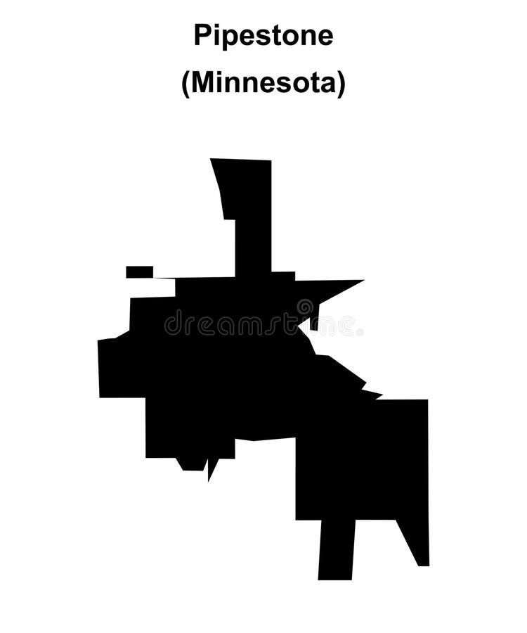 Pipestone outline map stock illustration. Illustration of rural - 387423571