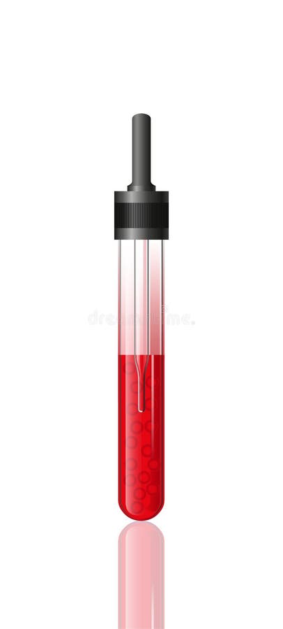 Pipette Cap on the Test Tube with Blood. Dropper Vector Stock Vector ...