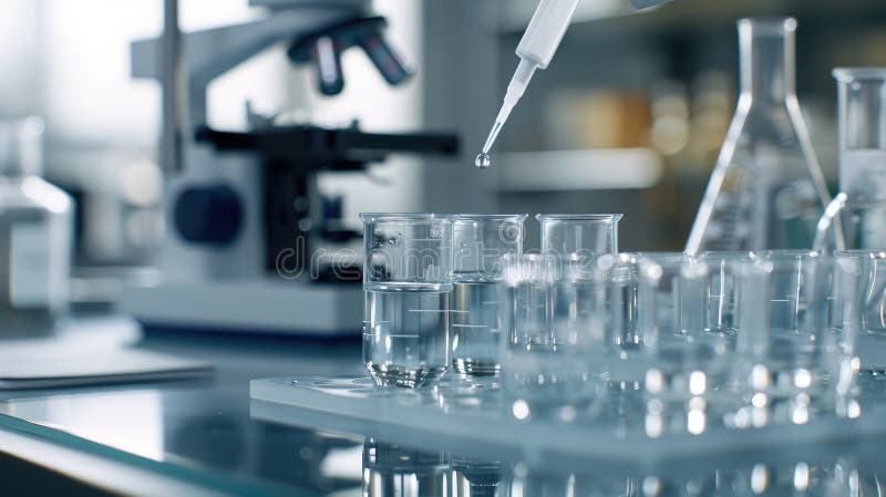 Pipette Dispensing Liquid into Test Tubes in a Laboratory Stock Photo ...