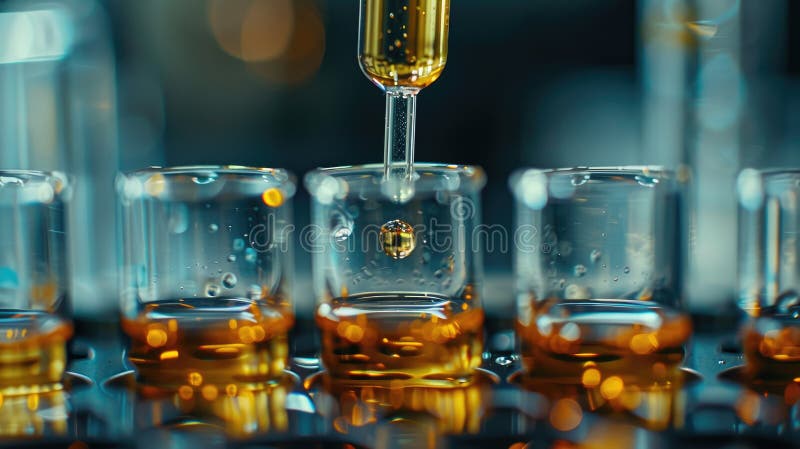 Pipette Dispensing Liquid into Test Tubes in a Laboratory Stock Image ...