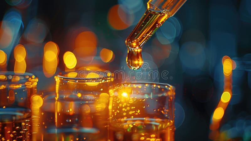 Pipette Dispensing Liquid into Test Tubes in a Laboratory Stock Photo ...