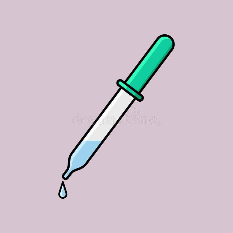 Science Lab Pipette Icon with Droplet Stock Illustration - Illustration ...