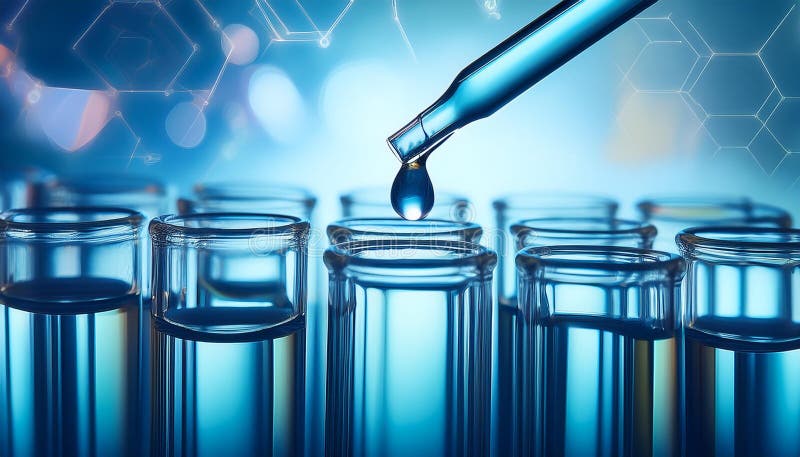 A Pipette Dropping Fluid into a Cell, Surrounded by Test Tubes ...