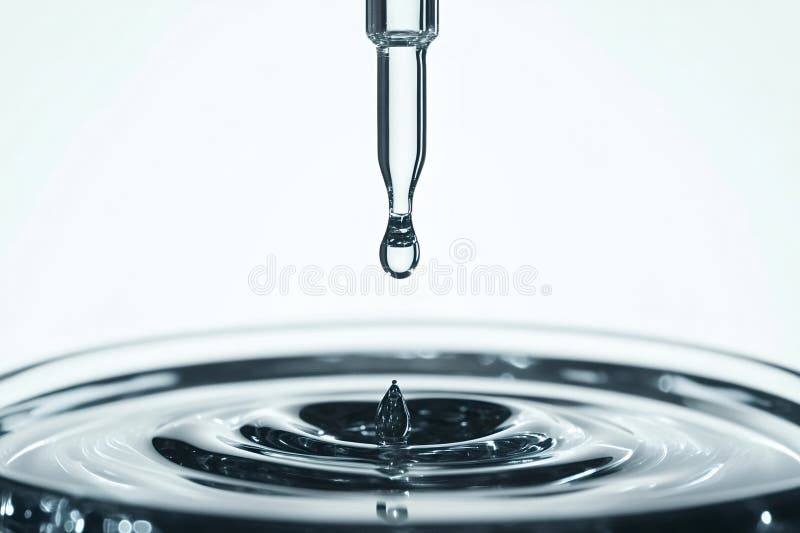 Pipette Dropping Water and Creating Concentric Ripples on Liquid ...
