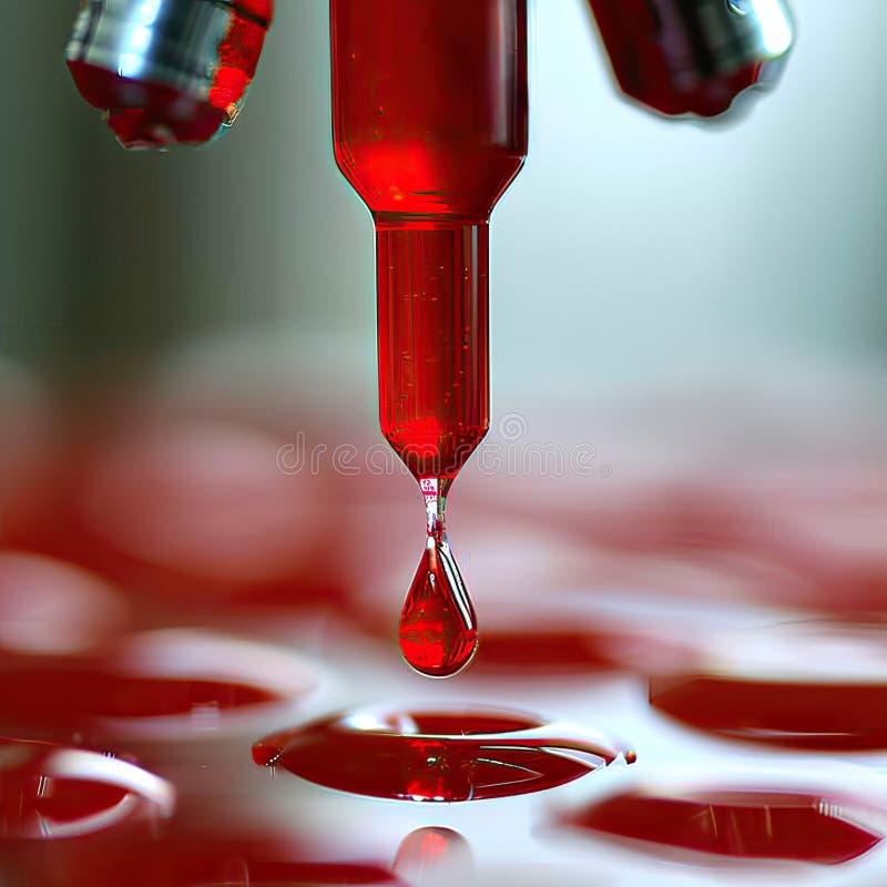 A Pipette is Extracting a Small Amount of Red Liquid Stock Photo ...