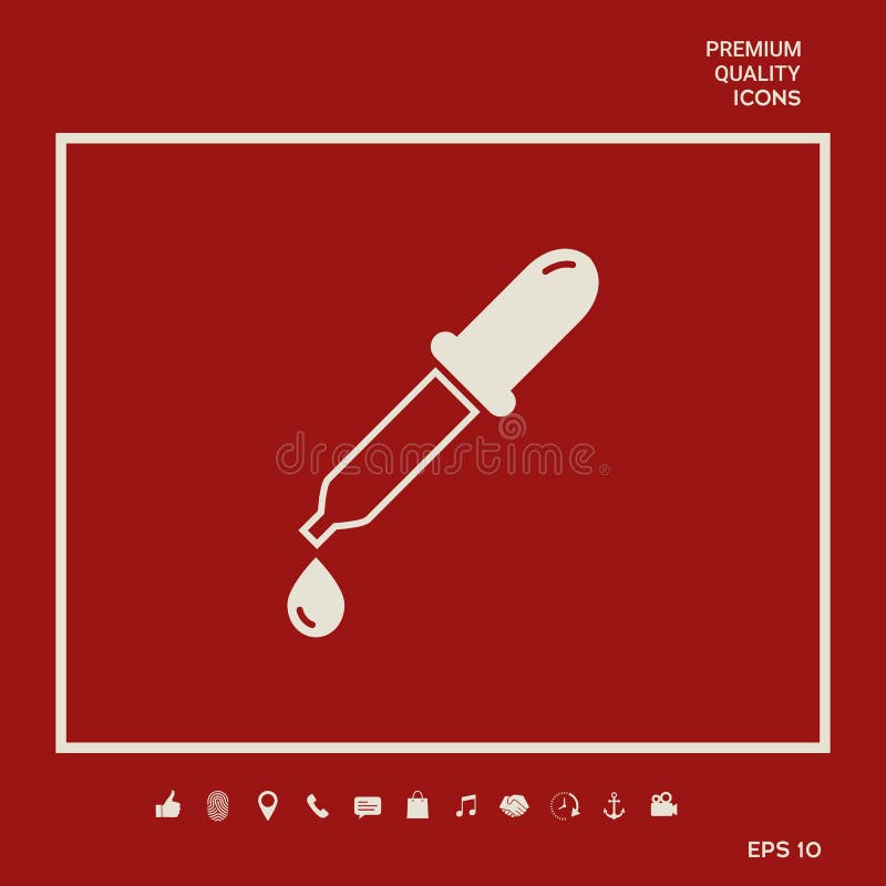 Pipette Icon with Drop. Graphic Elements for Your Design Stock Vector ...