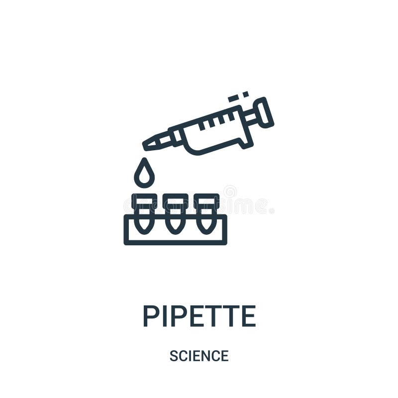 Pipette Icon Vector from Science Collection. Thin Line Pipette Outline ...