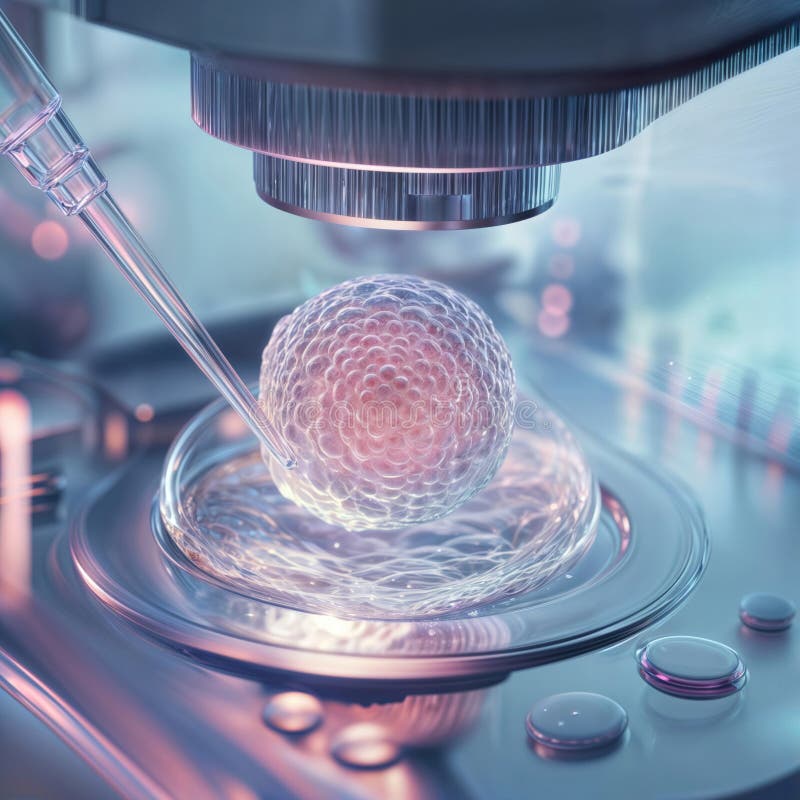 Pipette Probes Cells in Lab Light, Generative Ai Stock Illustration ...