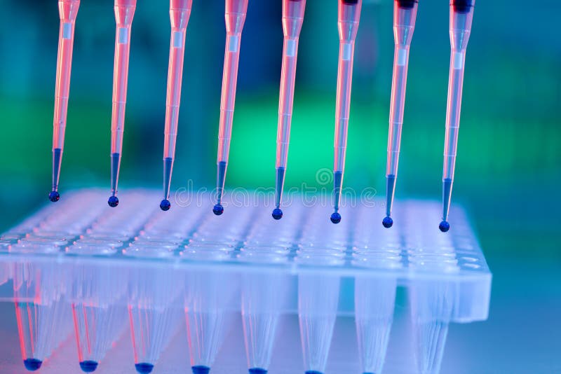 Pipette and Test Tubes in a Microbiological Laboratory Stock Image ...