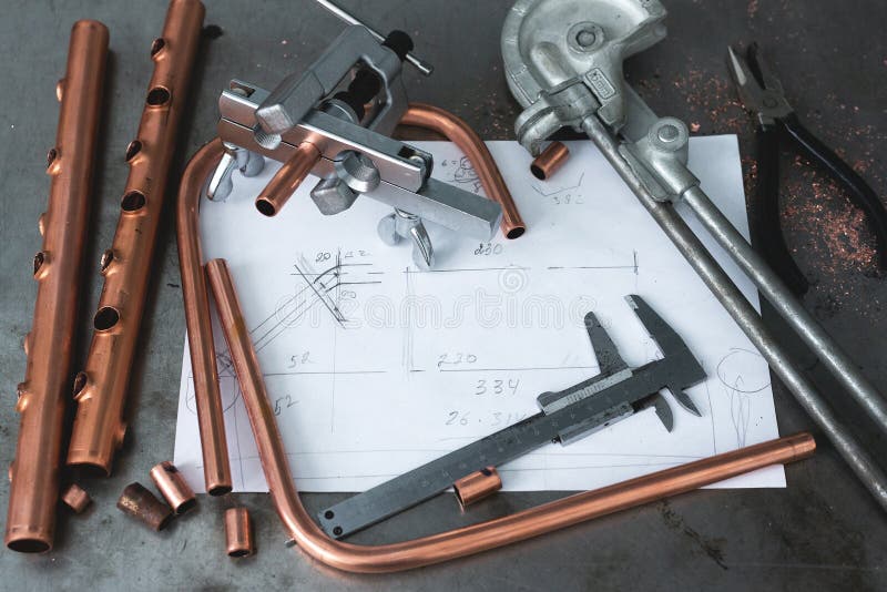 Pipework concept. stock image. Image of draft, metal - 138424567