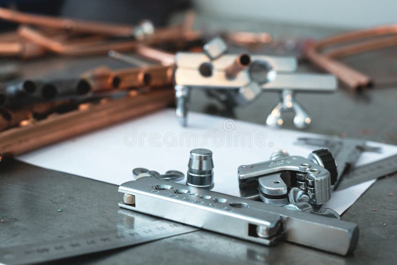 Pipework concept. stock image. Image of assembly, cutter - 138424603