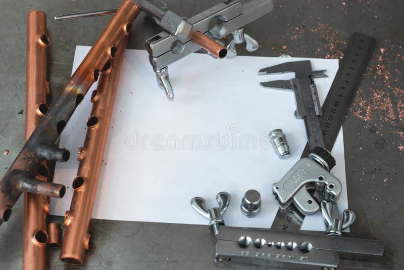 Pipework concept. stock photo. Image of channel, brass - 138424620