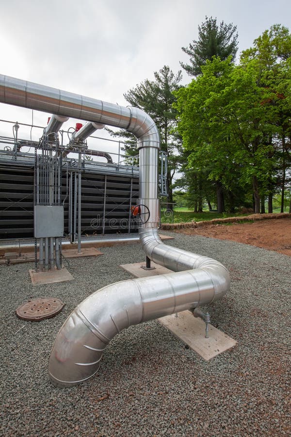 Piping from below grade stock image. Image of construction - 67433399