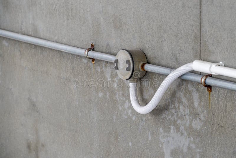 Piping of Cable System PVC Series Conduit and Background Stock Image ...