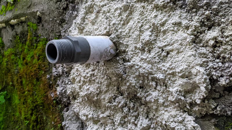 Piping Hole in the Wall for Pool Drainage Stock Image - Image of hole ...