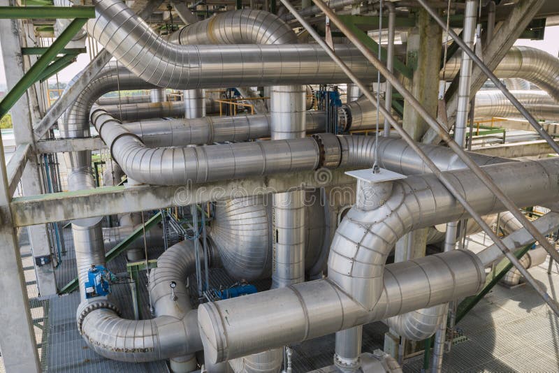 Piping with insulation stock image. Image of cold, plant - 56323341