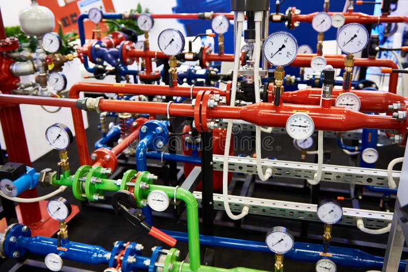 Colorful Piping and Many Piping Systems of a Chemical Plant Stock Image ...