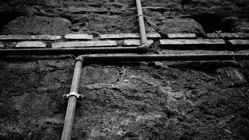 Piping pipes on the wall stock image. Image of wall - 108660423