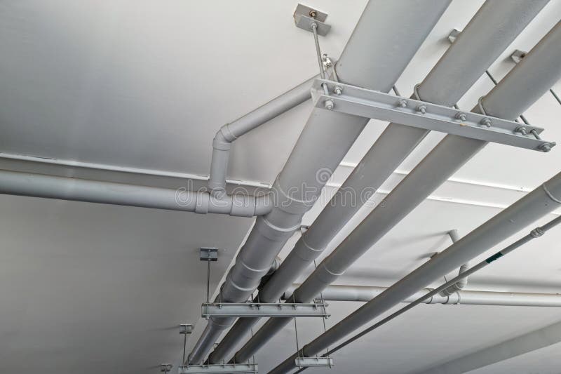Piping System in the Building Stock Photo - Image of equipment ...