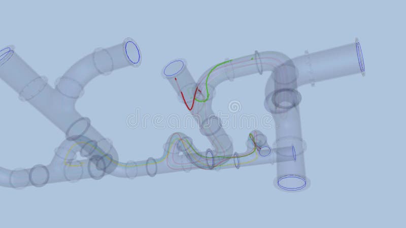 Piping System Liquid Flow Simulation - CFD Simulation Computational Fluid Dynamics Stock Video ...