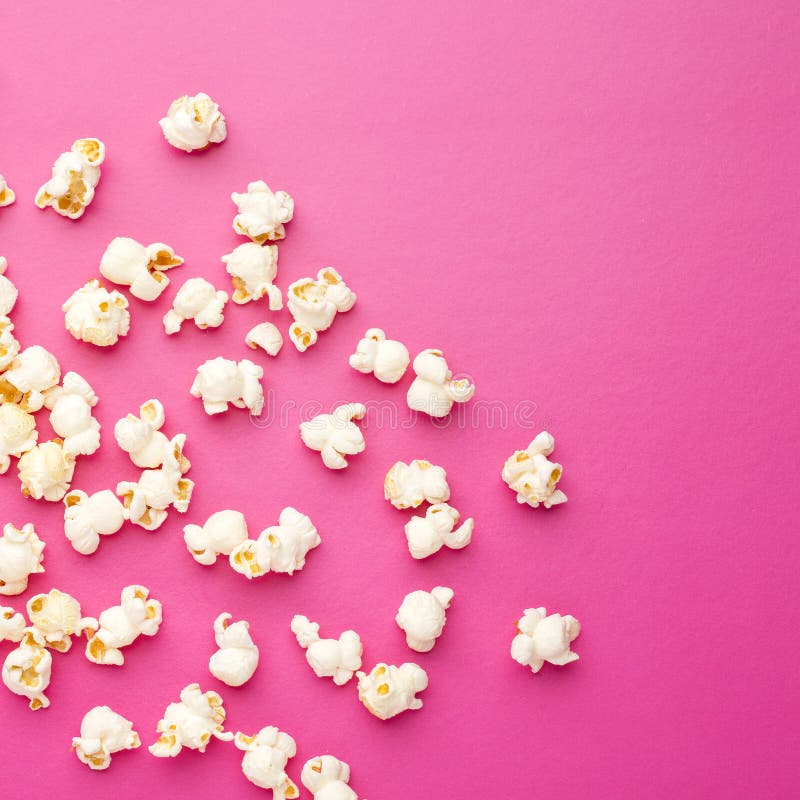 Pipoca No Fundo Cor-de-rosa Foto de Stock - Imagem de delicioso ...